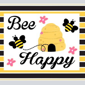 Bee Happy Metal Wreath Sign, Wreath Sign, Bee Happy Sign, Bee Sign ...