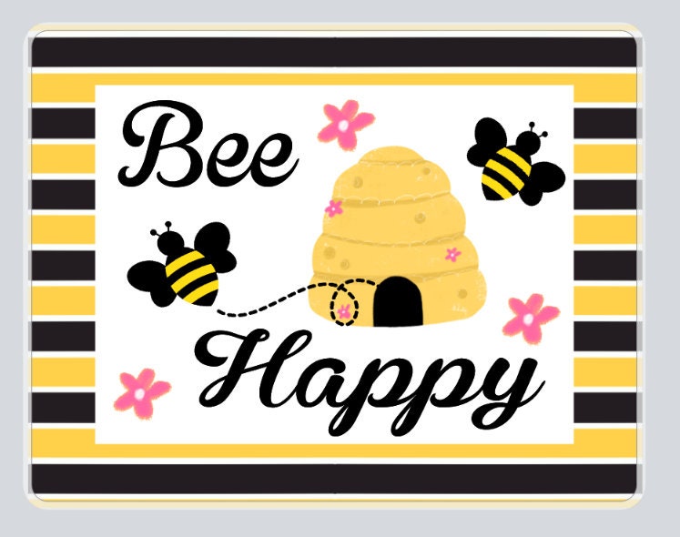 Bee Happy Metal Wreath Sign, Wreath Sign, Bee Happy Sign, Bee Sign ...