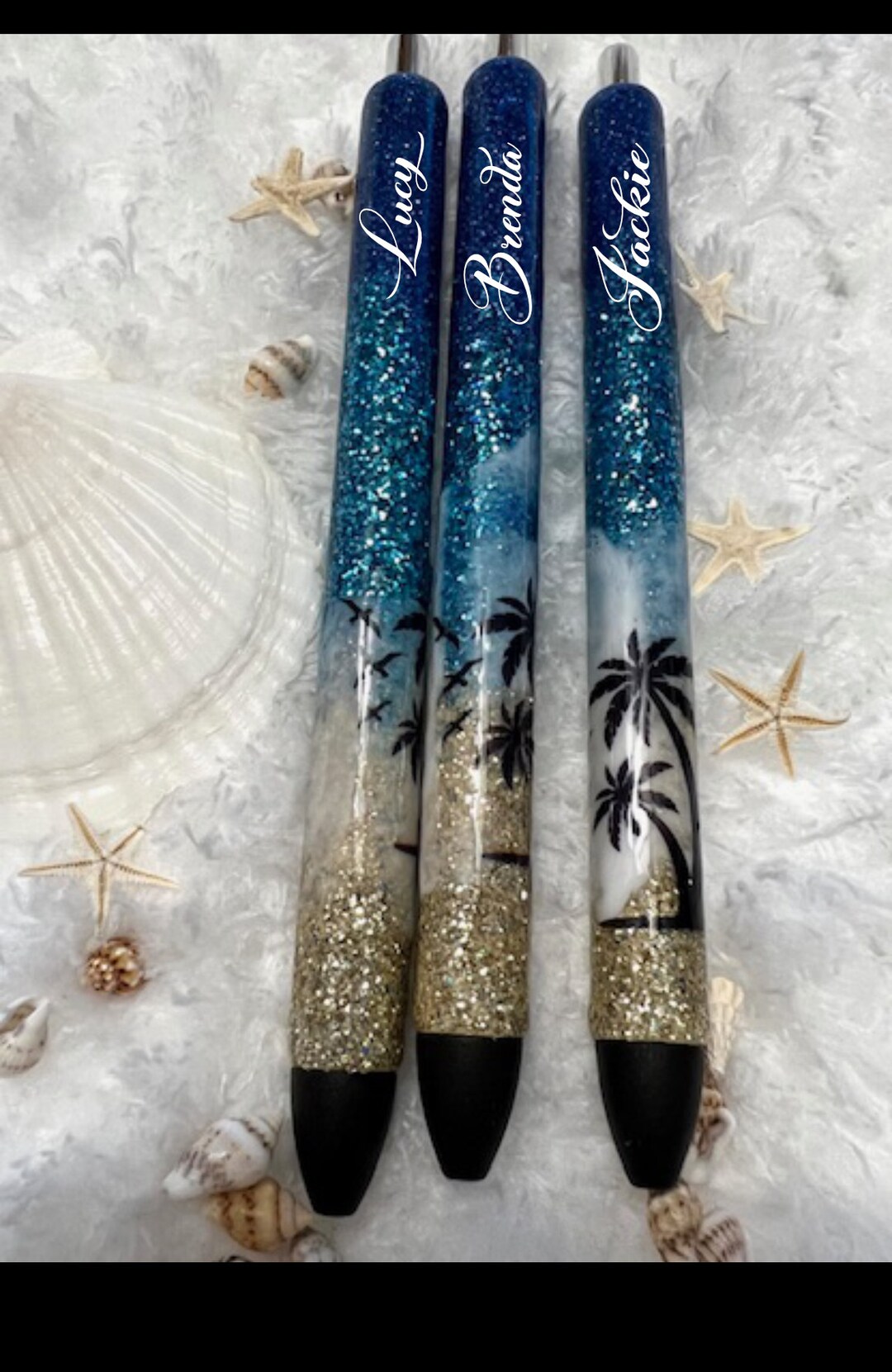 Beach Glitter Pen, Custom Glitter Pens, Glitter Gel Pen, Black Ink Pens ...
