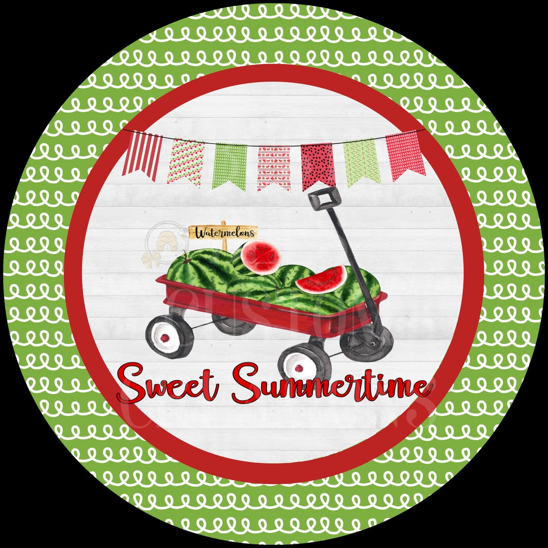 Sweet Summertime Watermelon Wagon Aluminum Sign - Etsy