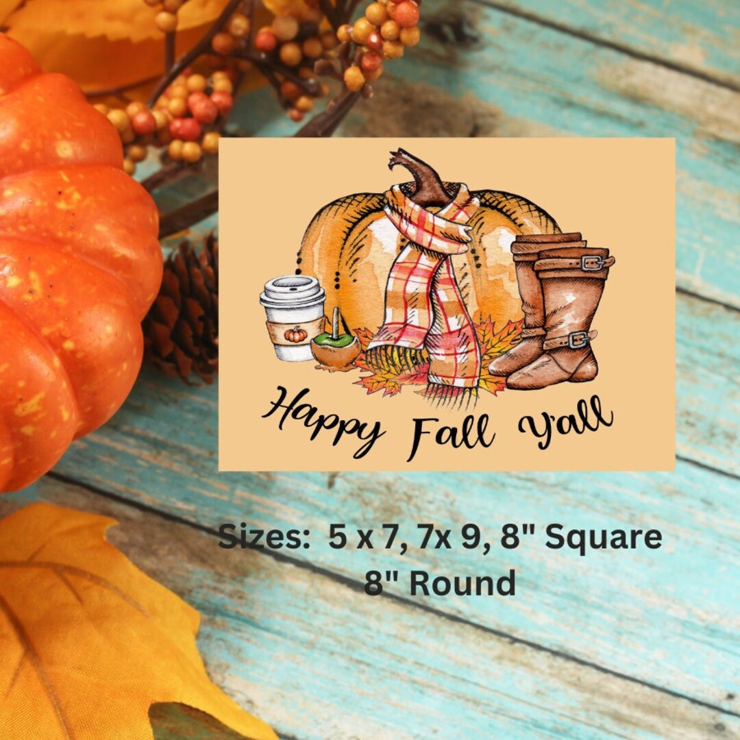 Letrero de corona de metal Happy Fall Y'all - Etsy España