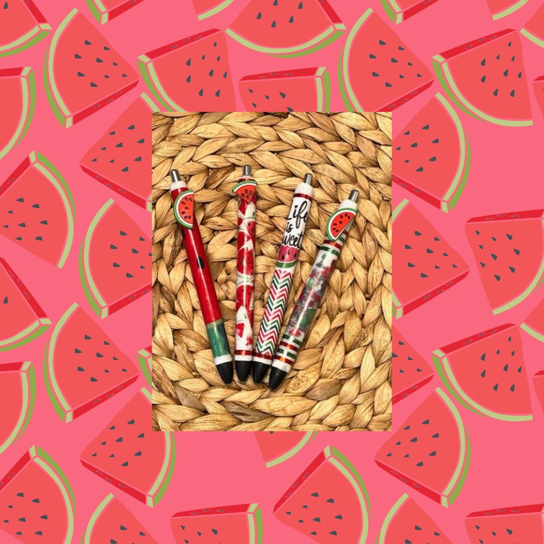 Watermelon Glitter Pen, Custom Glitter Pens, Glitter Gel Pen, Black Ink ...