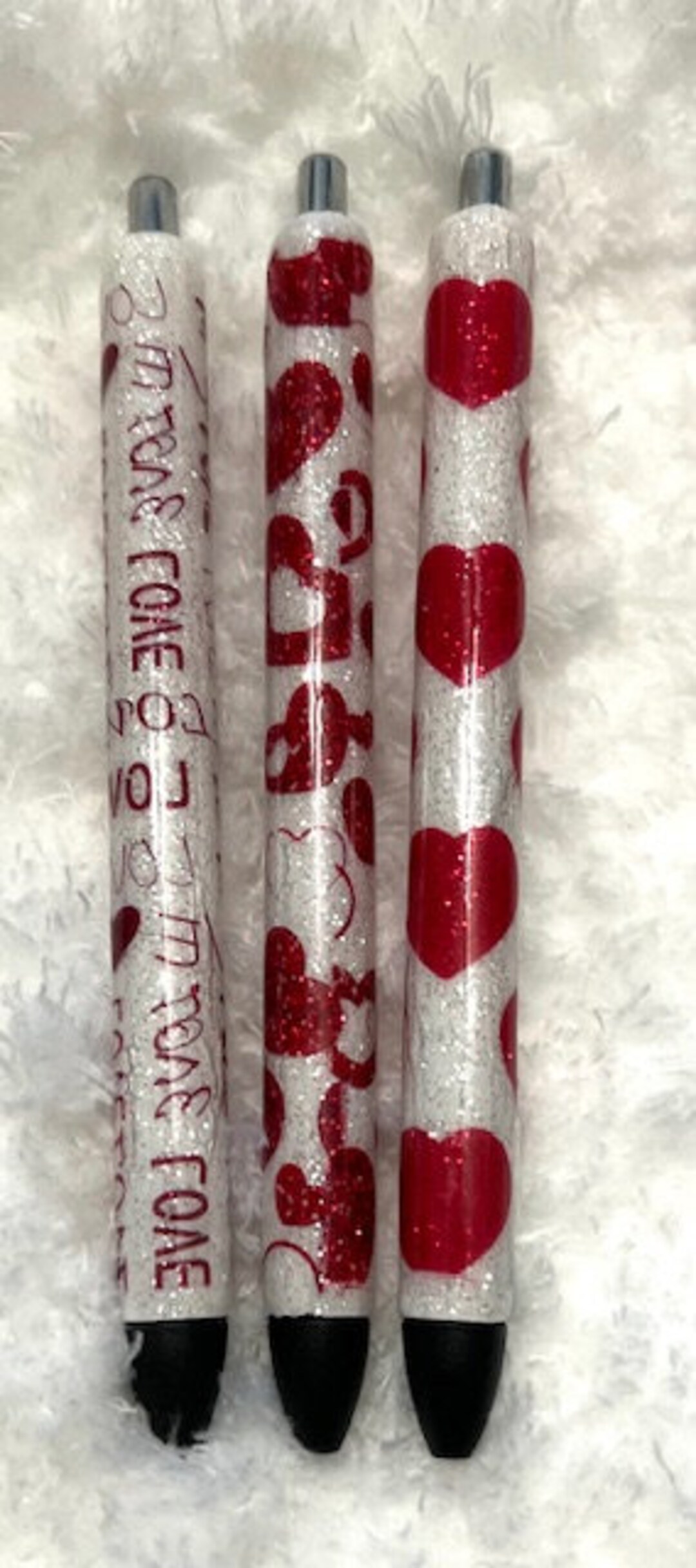 Valentines Day Glitter Pen, Custom Glitter Pens, Glitter Gel Pen, Black ...