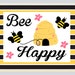 Bee Happy Metal Wreath Sign, Wreath Sign, Bee Happy Sign, Bee Sign ...