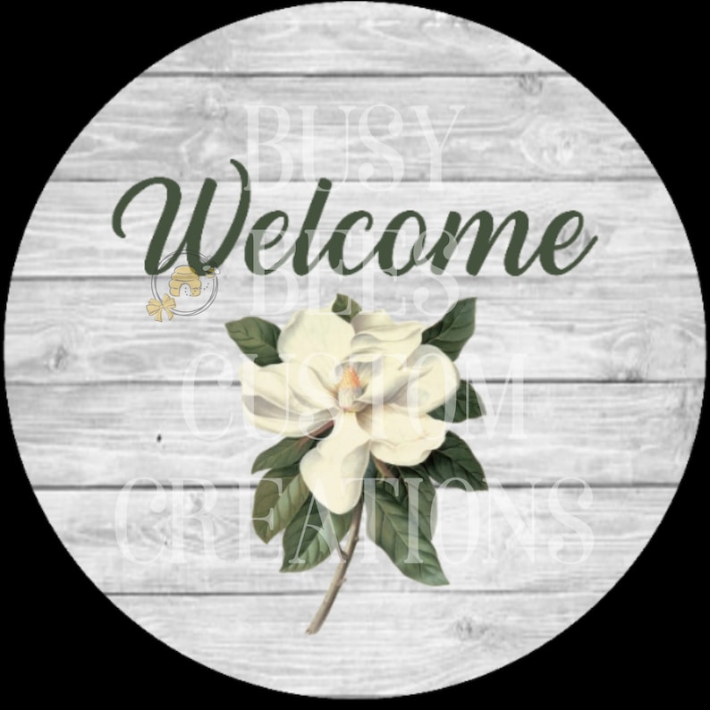 Welcome Magnolia Metal Sign - Etsy