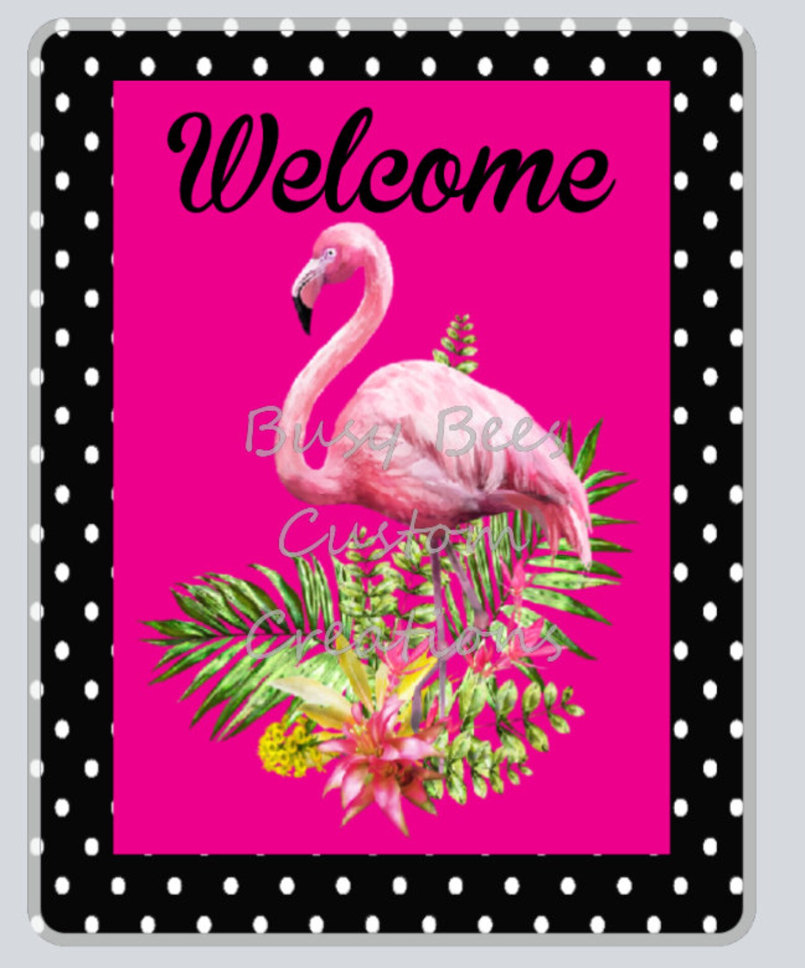 Welcome Flamingo Metal Wreath Sign - Etsy