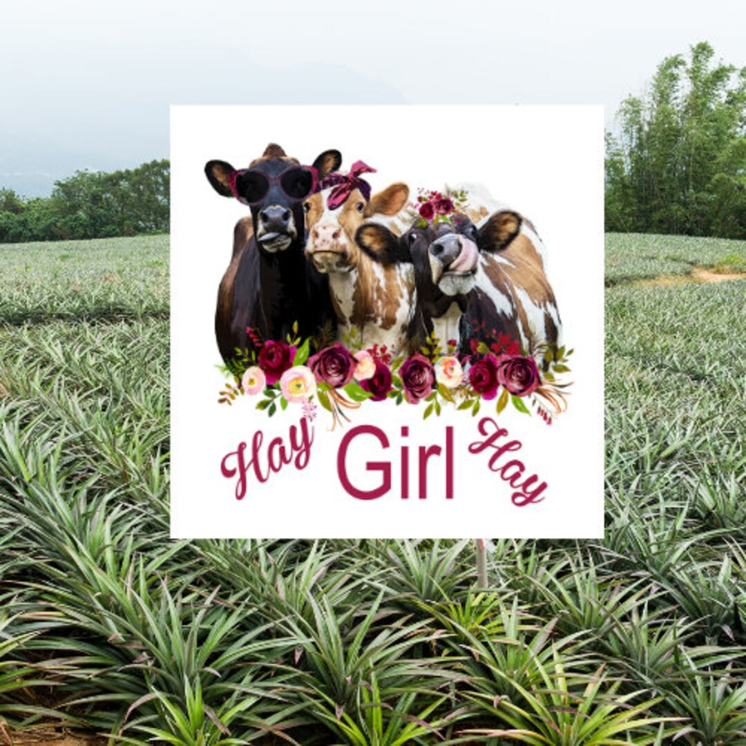 Hay Girl Hay Aluminum Cow Wreath Sign - Etsy