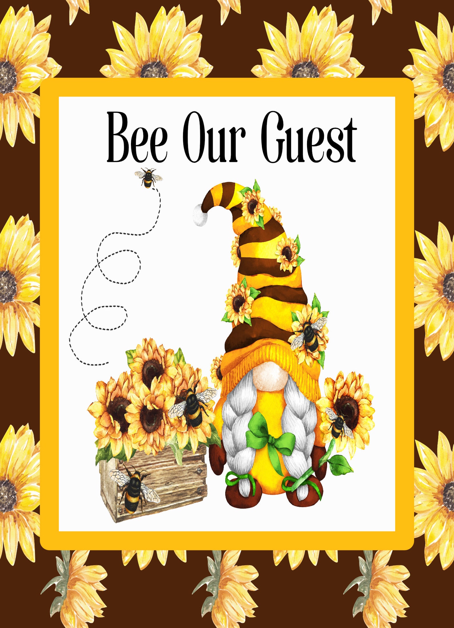 Bee Our Guest Aluminum Wreath Sign | Etsy