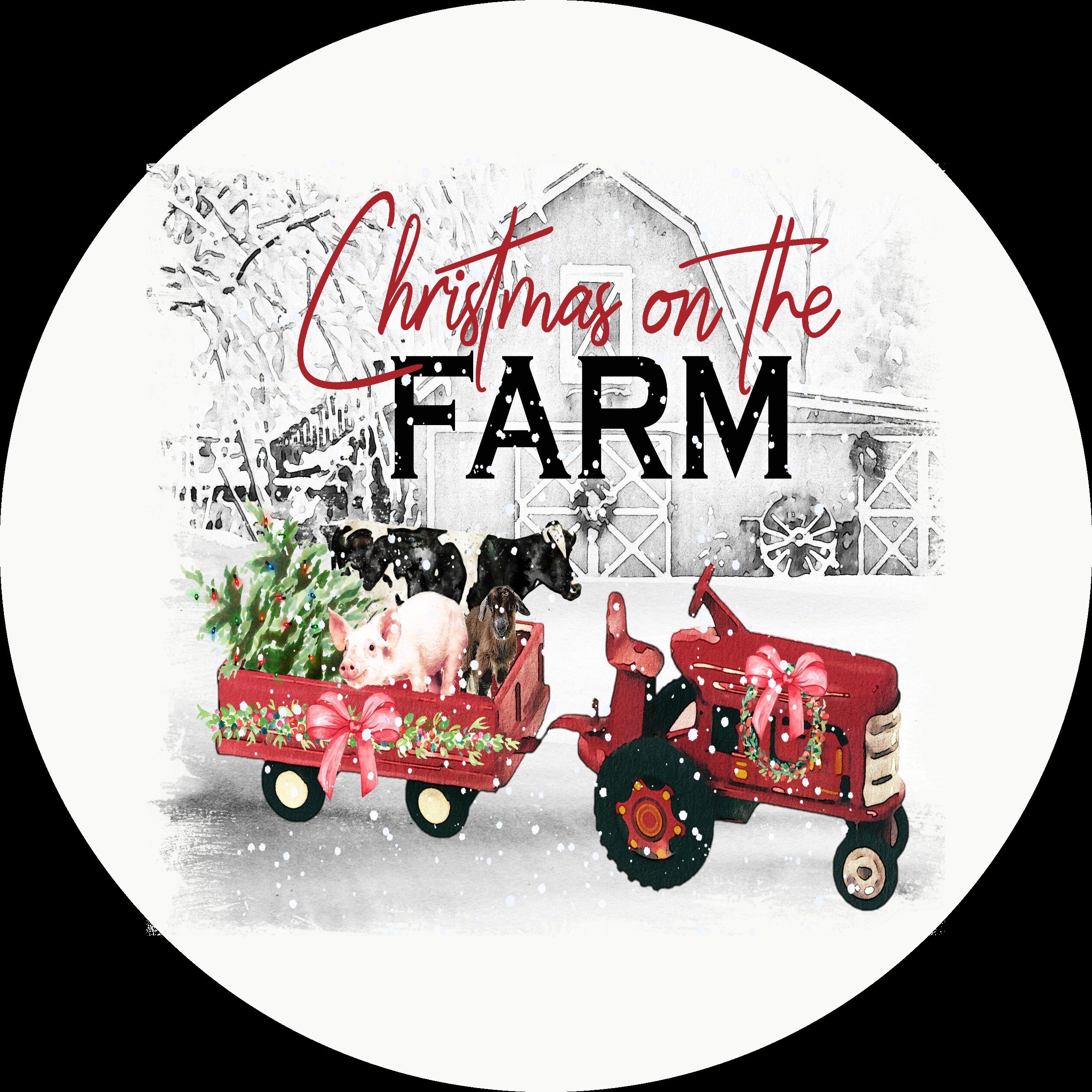 Christmas on the Farm Wreath Sign Christmas Sign Christmas - Etsy