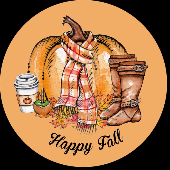 Happy Fall Metal Wreath Sign | Etsy