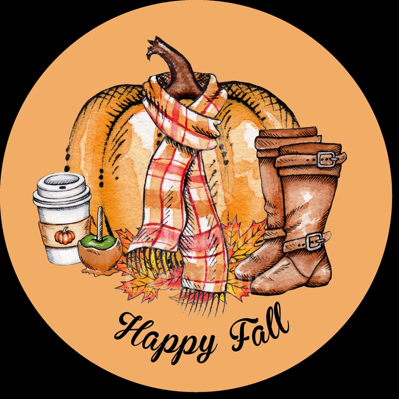 Happy Fall Metal Wreath Sign | Etsy