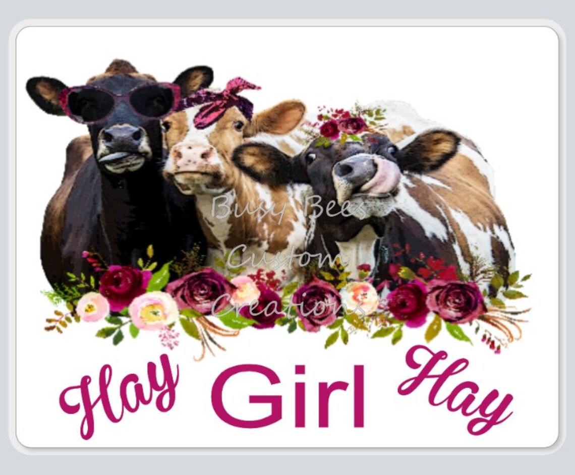 Hay Girl Hay Aluminum Cow Wreath Sign | Etsy