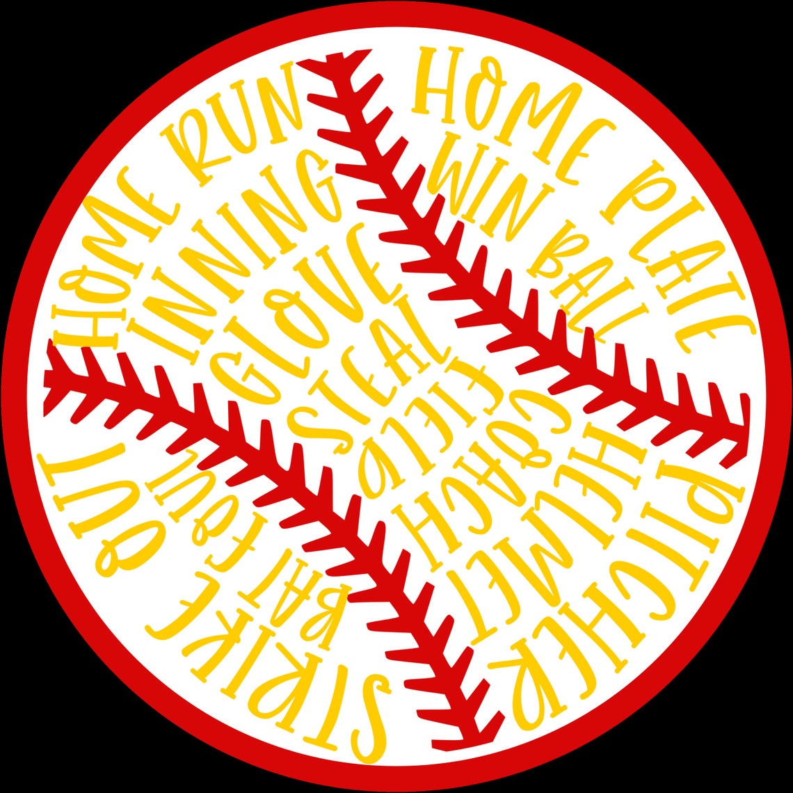 Softball Words Aluminum Sign | Etsy