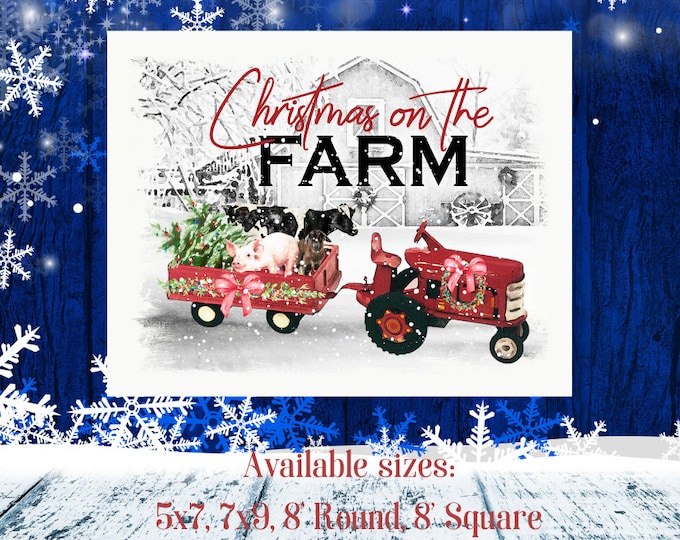 Christmas on the Farm Wreath Sign, Christmas Sign, Christmas Decor ...
