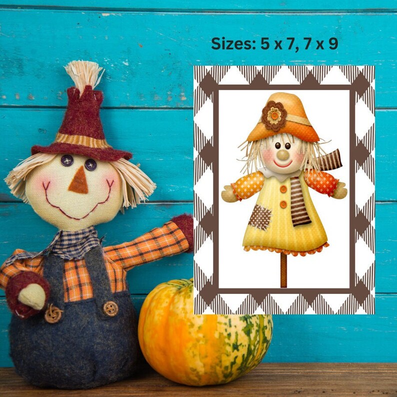Hello Fall Scarecrow Girl Metal Wreath Sign - Etsy