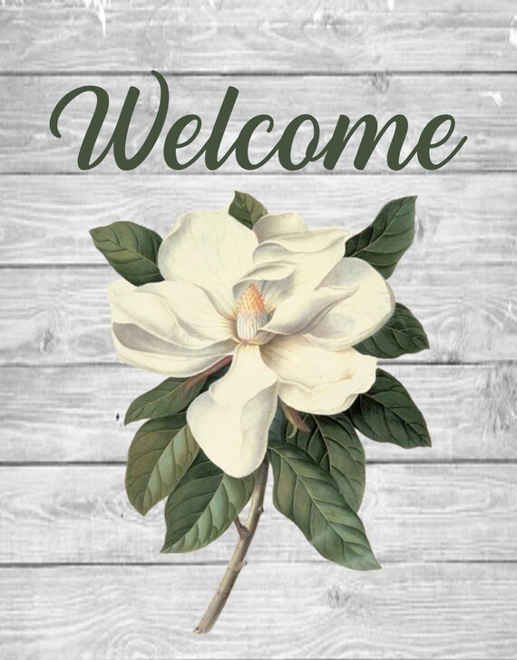 Welcome Magnolia Metal Sign | Etsy