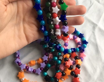 Black Rainbow Star Kandi Bracelet X Base Cuff - Etsy