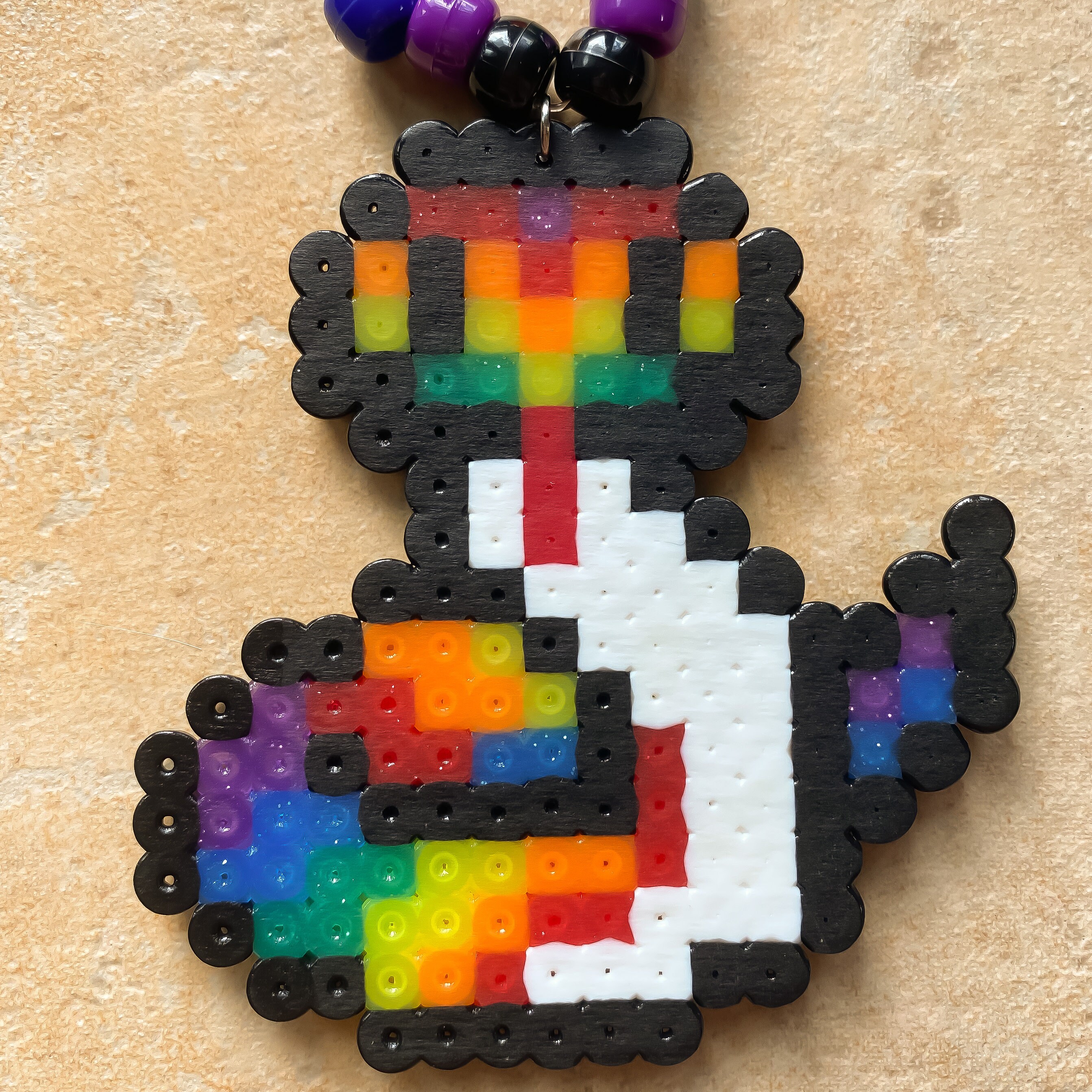 Cute Rainbow Snake Perler Kandi Necklace - Etsy