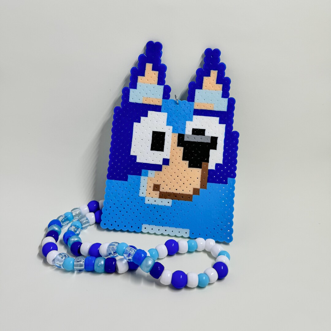 Bluey Perler Kandi Necklace | Blue Heeler | Bluey Show | Cute Kandi - Etsy