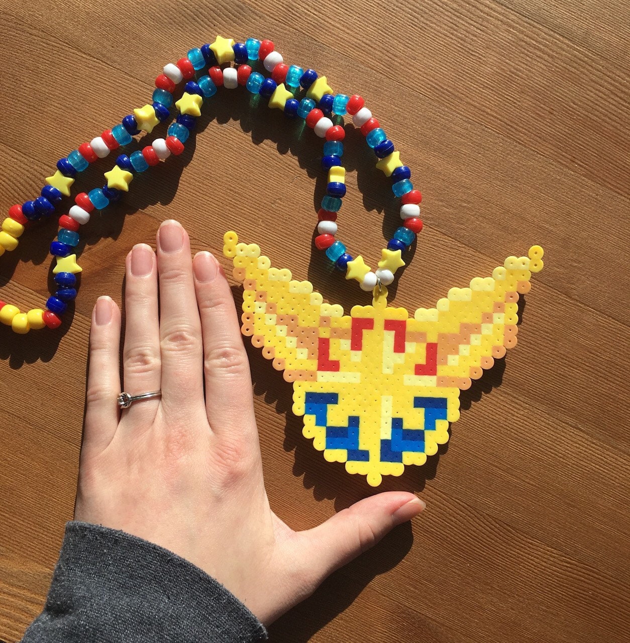 Captain Marvel Perler Kandi Necklace - Etsy