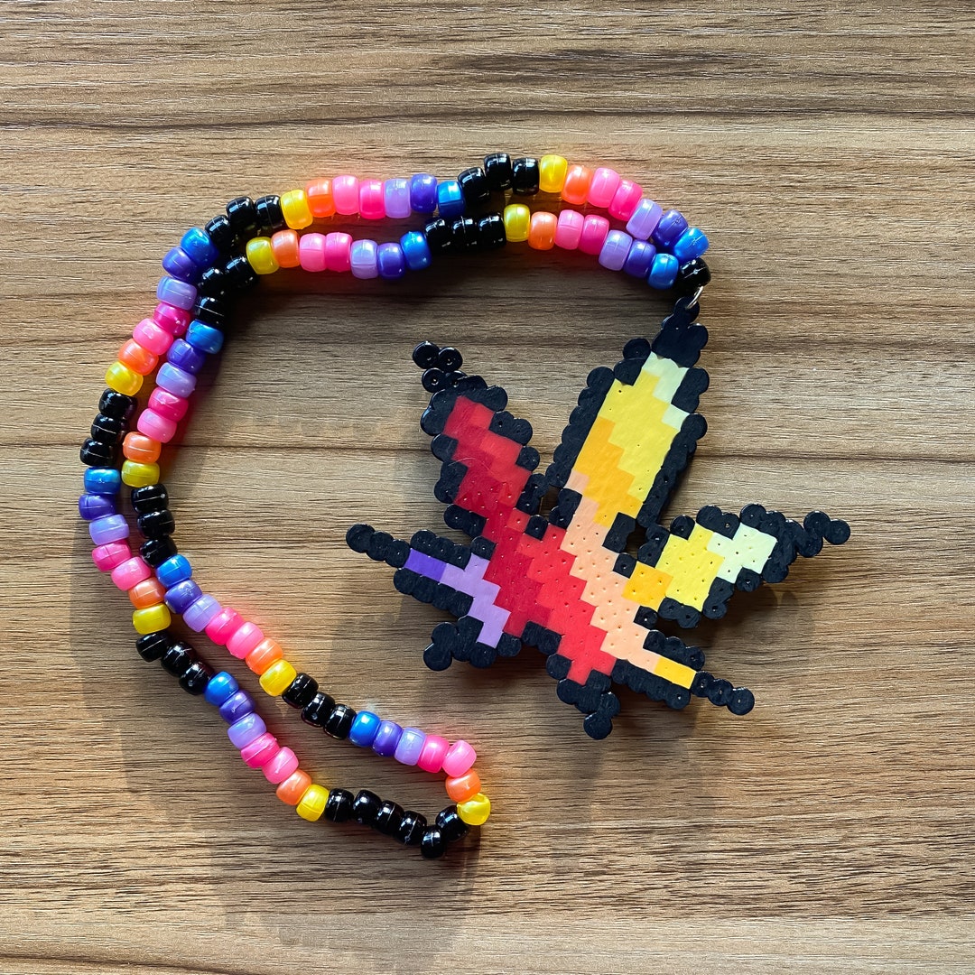 Sunset Colors Weed Leaf Perler Kandi Necklace - Etsy
