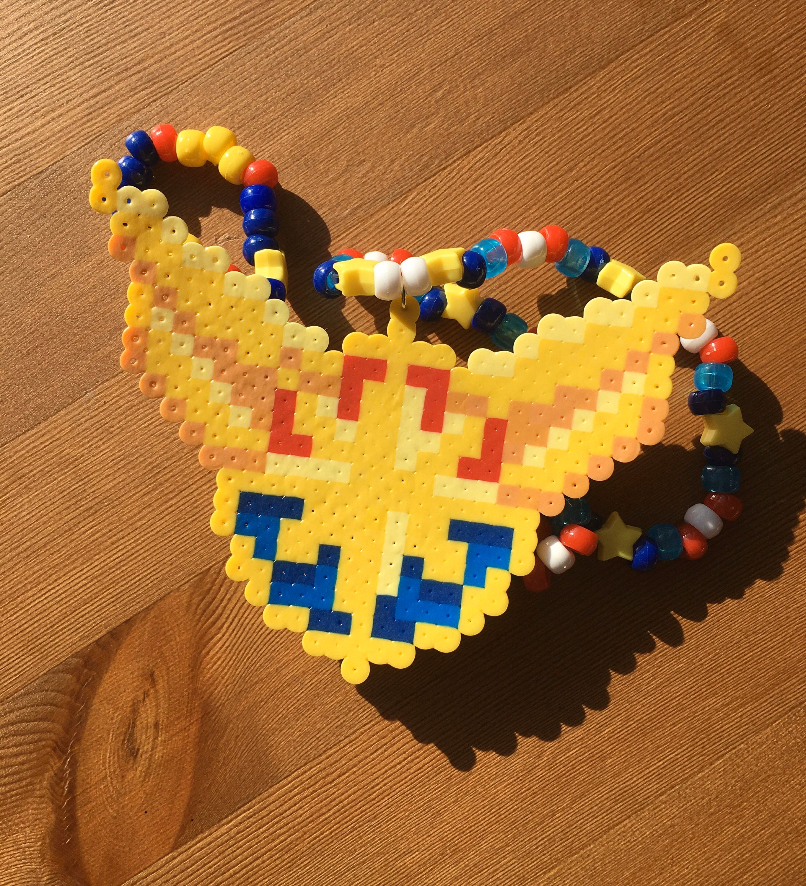 Captain Marvel Perler Kandi Necklace - Etsy