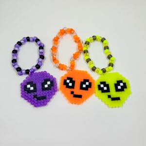 8 Mini Perler Alien Kandi Bracelets | Out of This World | Rave Gear ...
