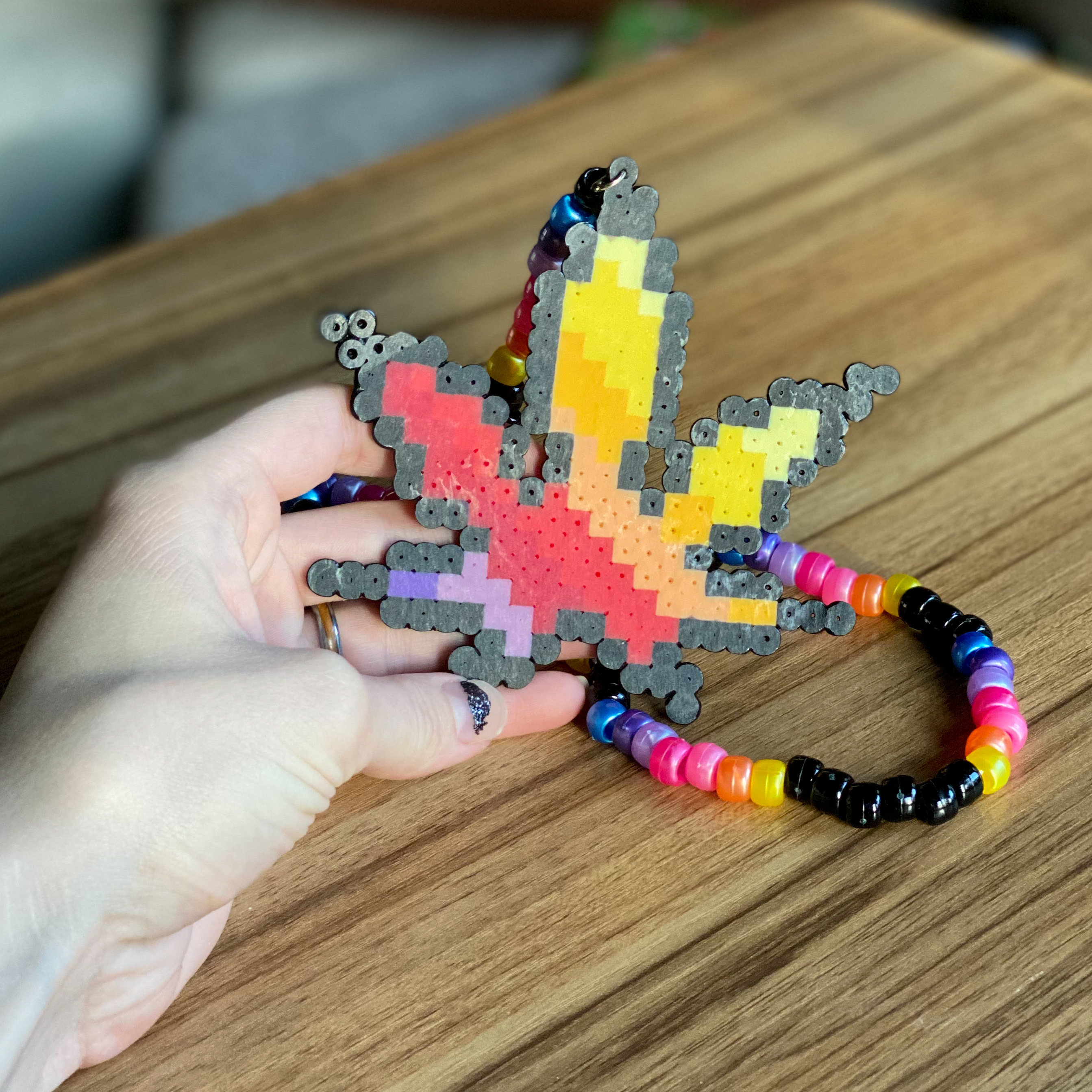 Sunset Colors Weed Leaf Perler Kandi Necklace - Etsy