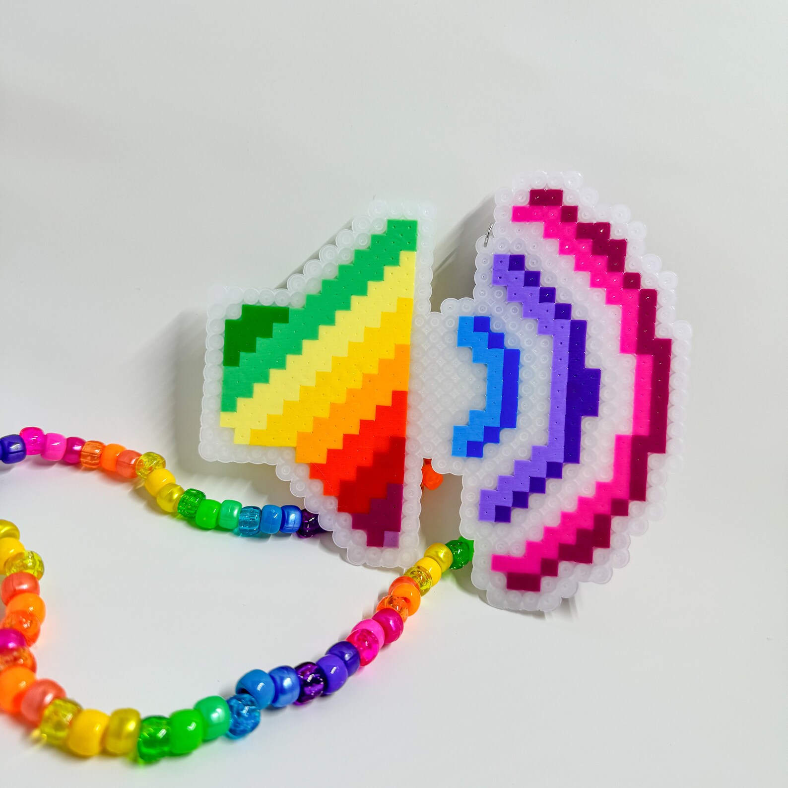 Turn It up Rainbow Volume Symbol Perler Kandi Necklace | Music Lover ...