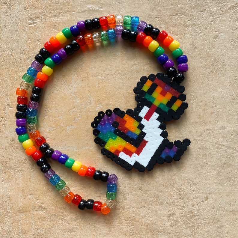 Cute Rainbow Snake Perler Kandi Necklace - Etsy