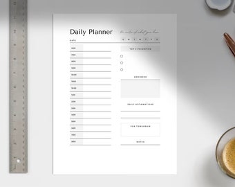 Daily Planner, Instant Download, Printable, Productivity, Minimalist - Etsy