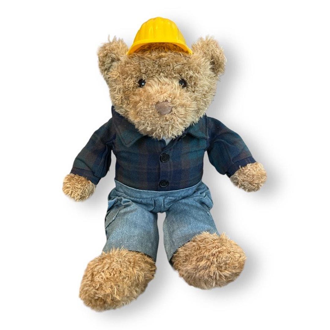 Construction Teddy Bear Gund Heads & Tales Plush Stuffed Animal Gift ...