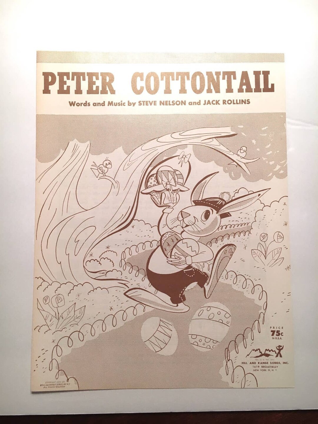 Peter Cottontail Vintage Sheet Music Easter Decor Rabbit - Etsy