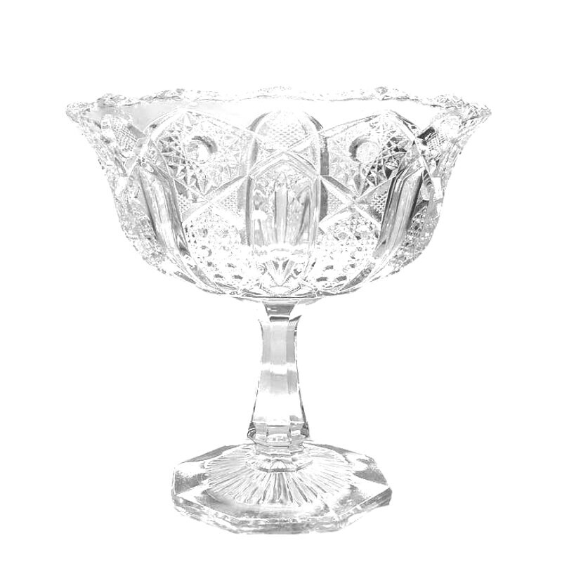 Quintec Footed Round Compote Mckee Pressed Clear Glass Vintage Candy ...