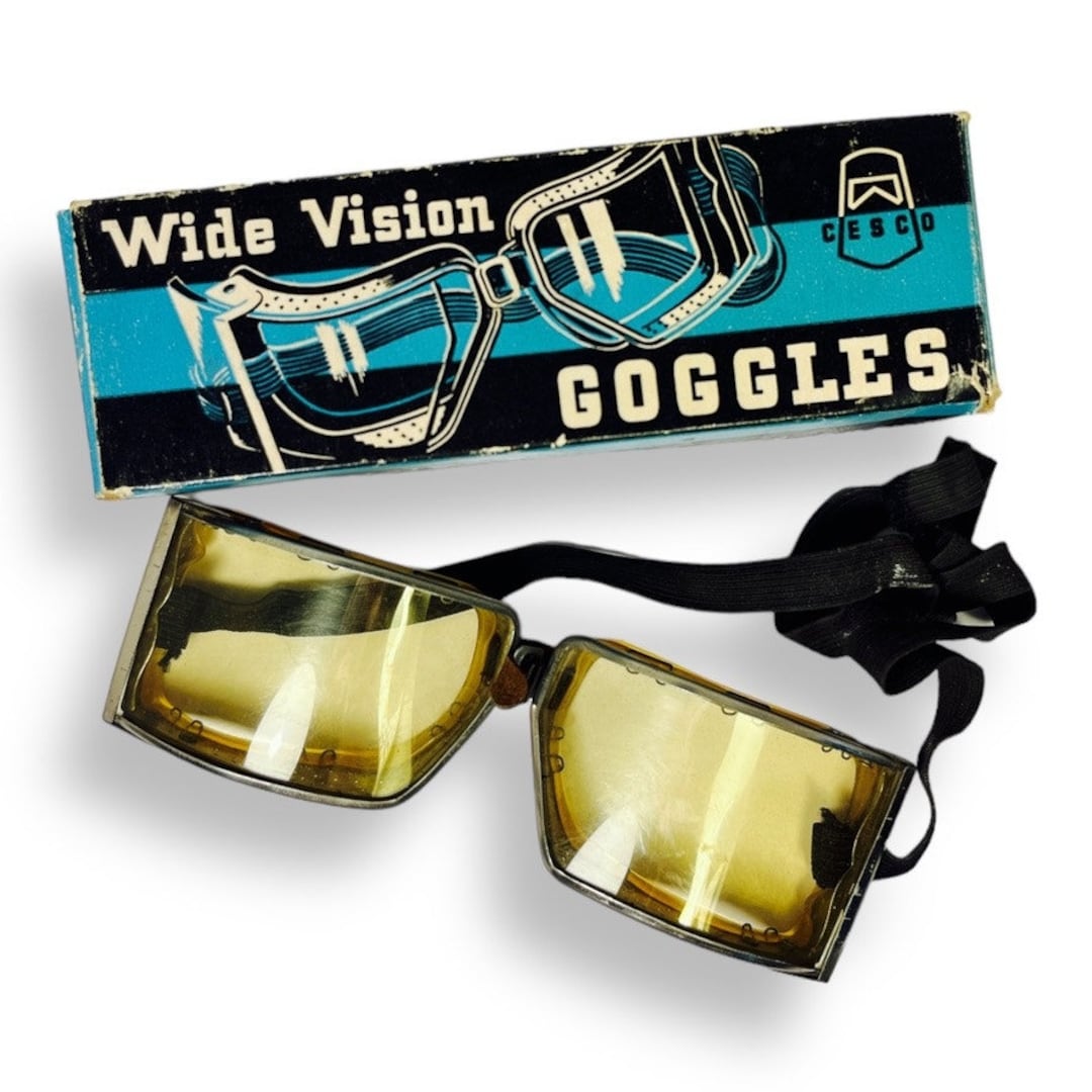 Cesco Wide Vision Goggles, Vintage Safety Glasses, Original Box, Movie ...