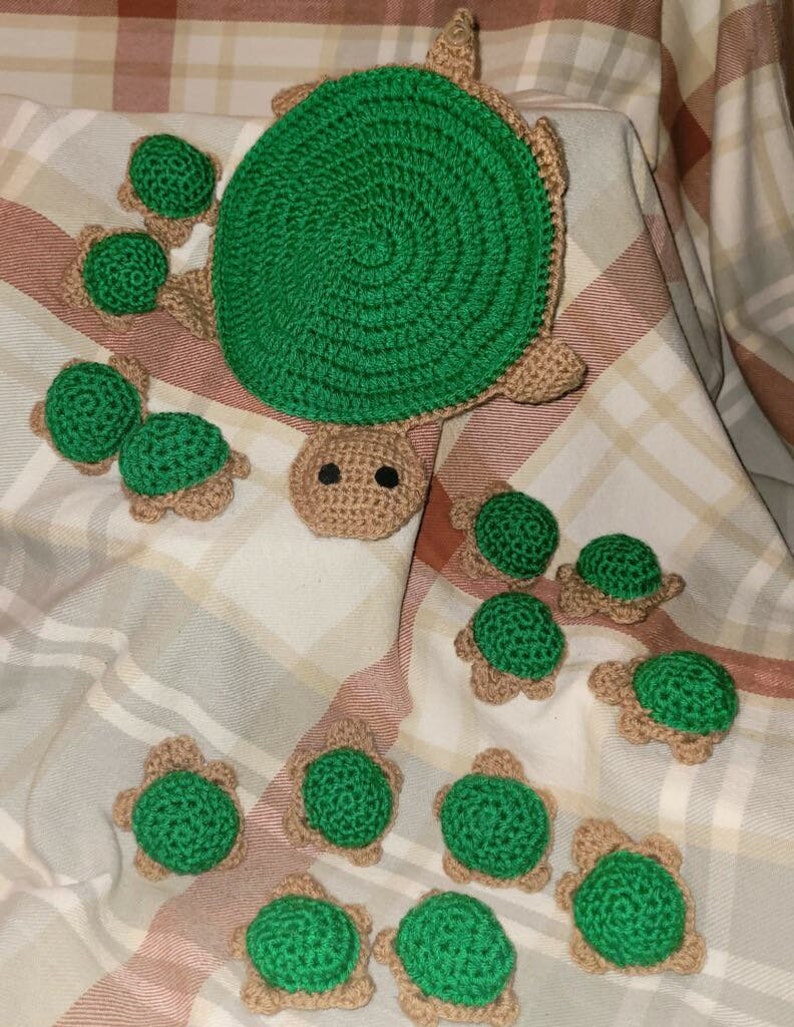 Crochet Turtle Matching Game - Etsy