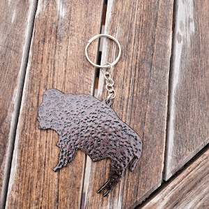 Buffalo Keychain// Metal Buffalo Keychain // Bison Keychain - Etsy