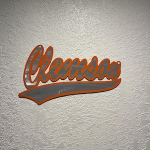 Clemson Script Wall Sign - Etsy