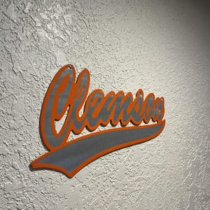 Clemson Script Wall Sign - Etsy