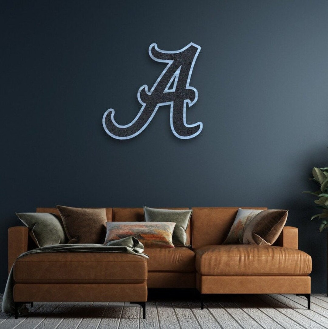 Metal Alabama A With Brushed Aluminum Border - Etsy