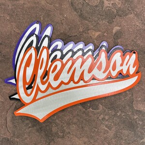 Clemson Script Wall Sign - Etsy