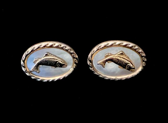 1950's Signed Anson Fish Cufflinks. Mother of Pearl (… - Gem