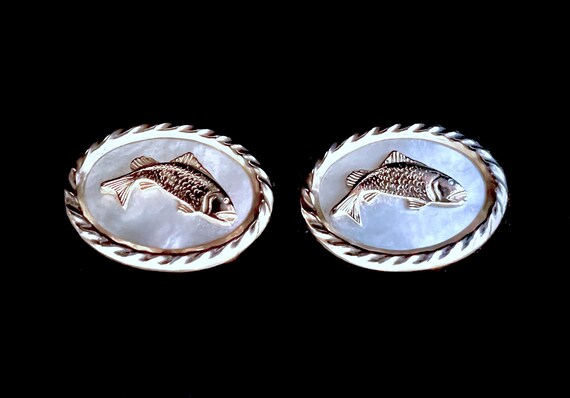 1950's Signed Anson Fish Cufflinks. Mother of Pearl (… - Gem