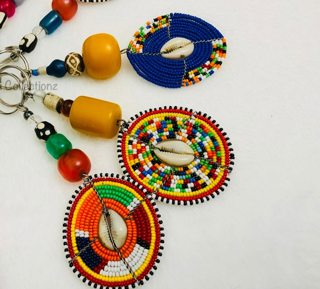 Kenyan Beaded Keychain, Maasai Keychains - Etsy