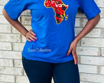 Yellow Themed T-shirts, African Map T-shirts, African Print T-shirt ...