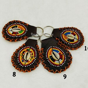 Kenyan Assorted Leather & Beaded Key Chains, - Etsy