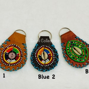 Kenyan Assorted Leather & Beaded Key Chains, - Etsy