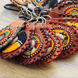 Kenyan Assorted Leather & Beaded Key Chains, - Etsy