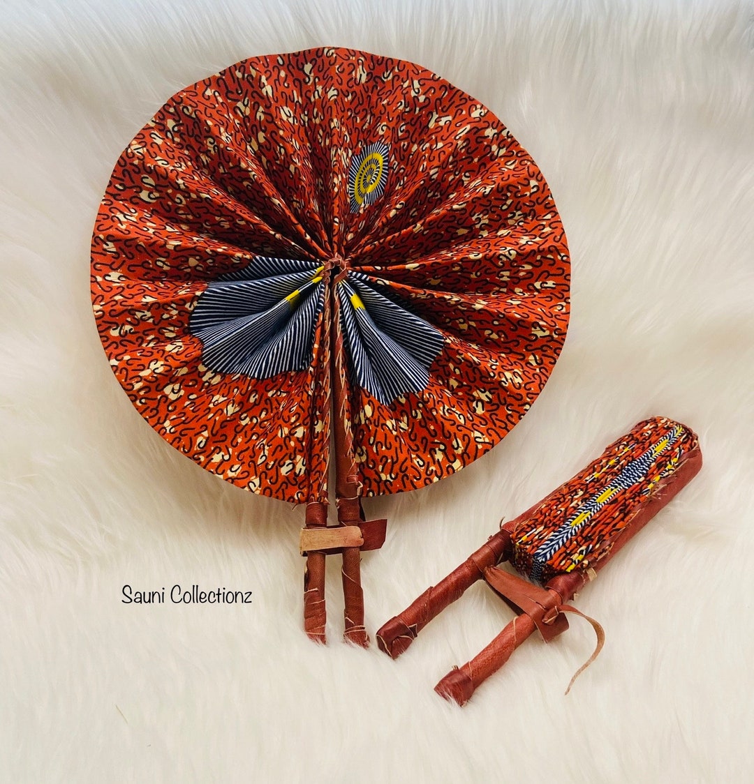 Authentic African Fabric Folding Fan/ RANDOM COLORS - Etsy