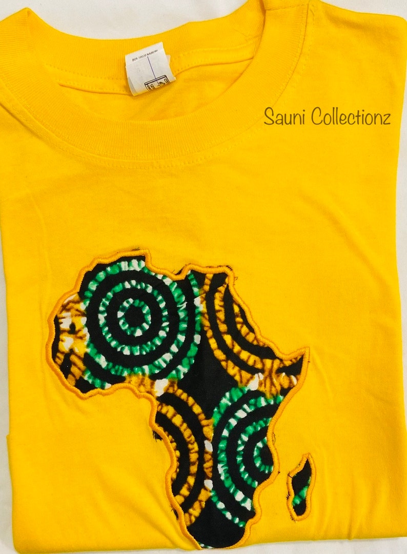Yellow Themed T-shirts, African Map T-shirts, African Print T-shirt ...